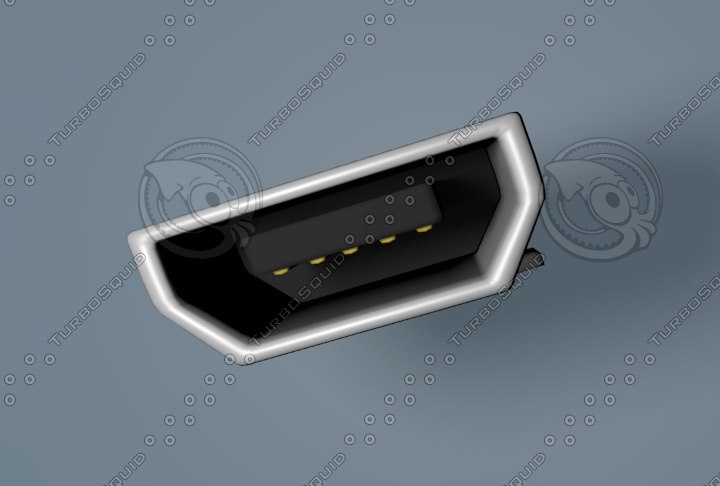 3d micro-usb jack electronic model