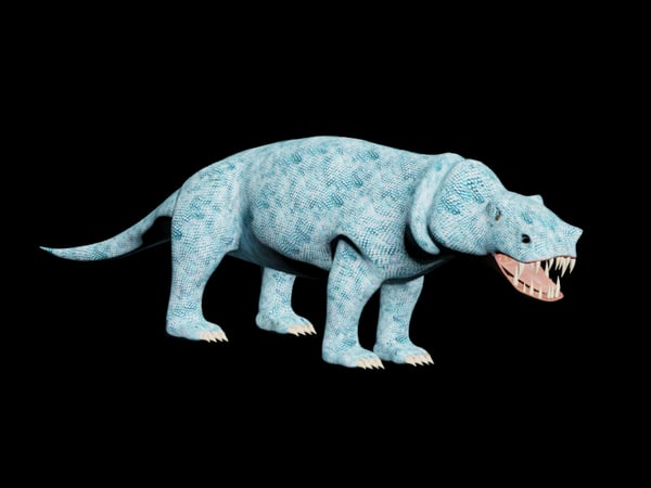 deuterosaurus dinosaur reptile 3d model