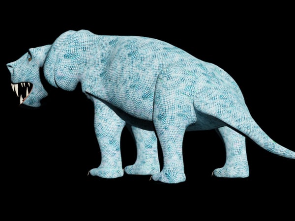 deuterosaurus dinosaur reptile 3d model