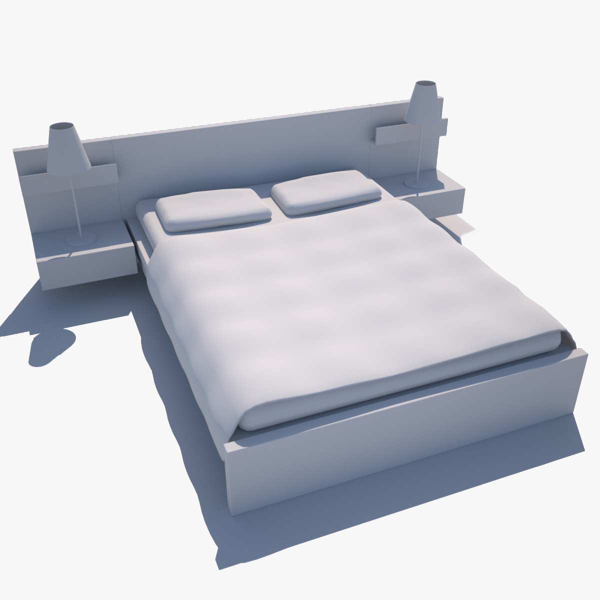 bed frame lamps 3d model