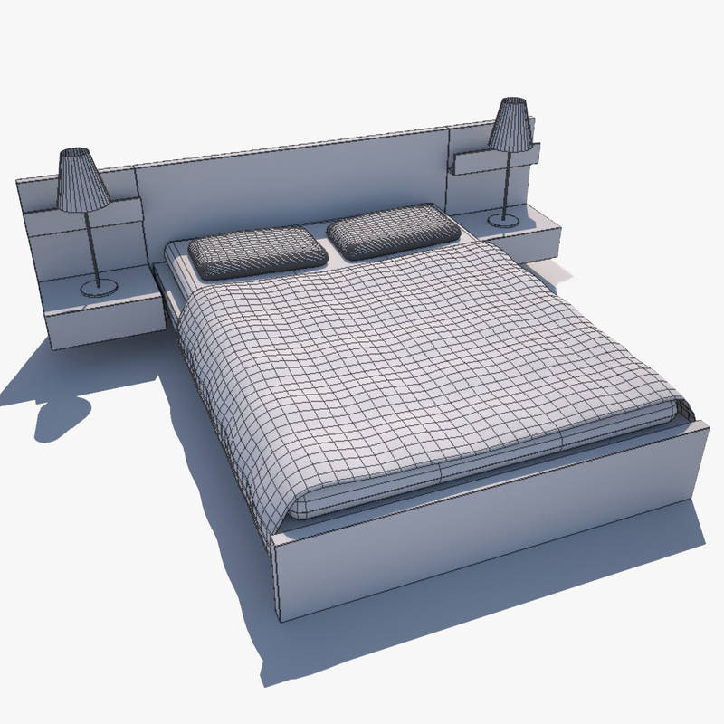 bed frame lamps 3d model