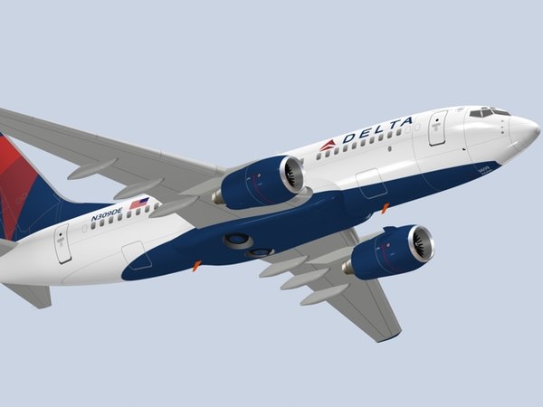 3d boeing 737-700 delta air lines
