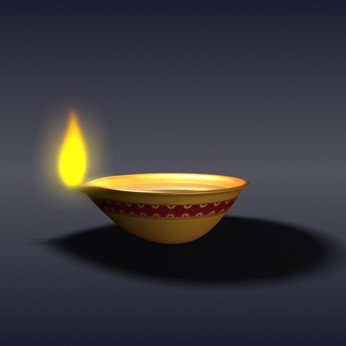 3d diwali oil lamp