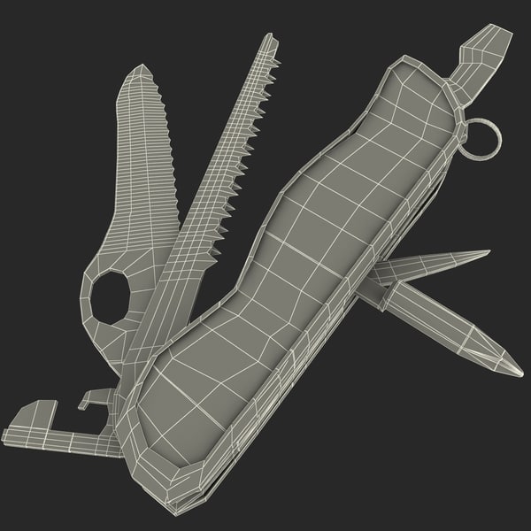 swiss army soldier knife 3d model