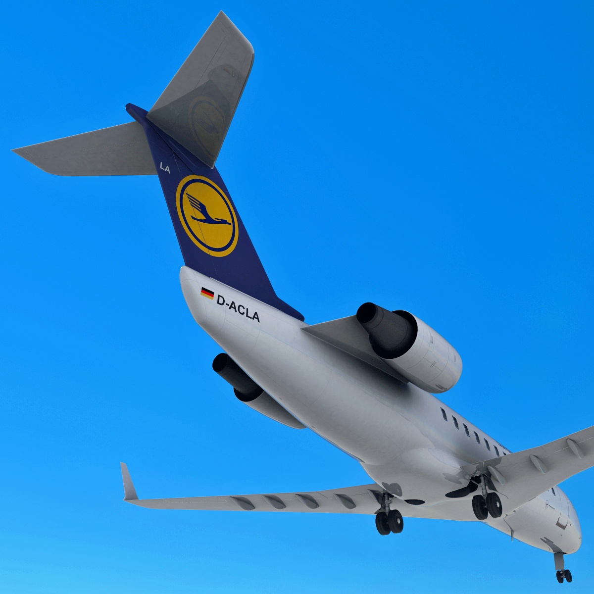 realistic bombardier crj 100 3d model