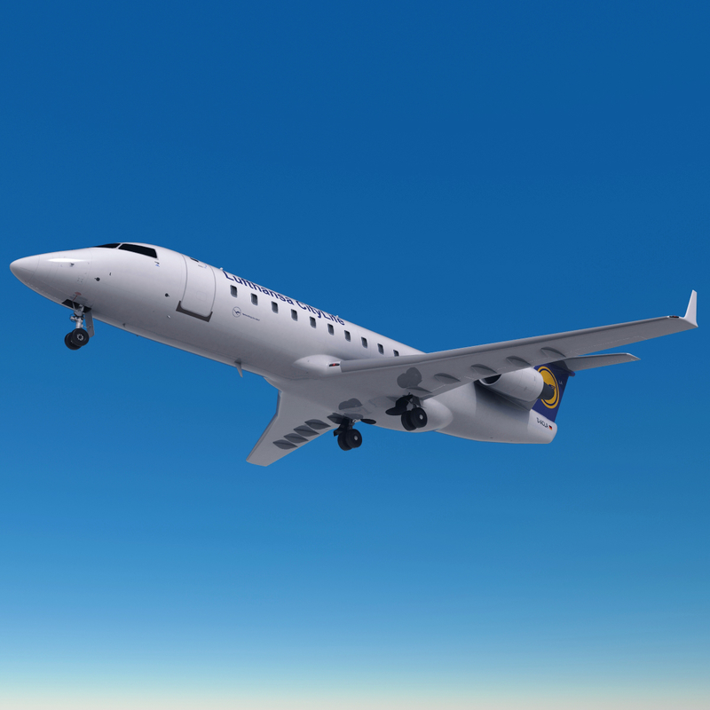 realistic bombardier crj 100 3d model