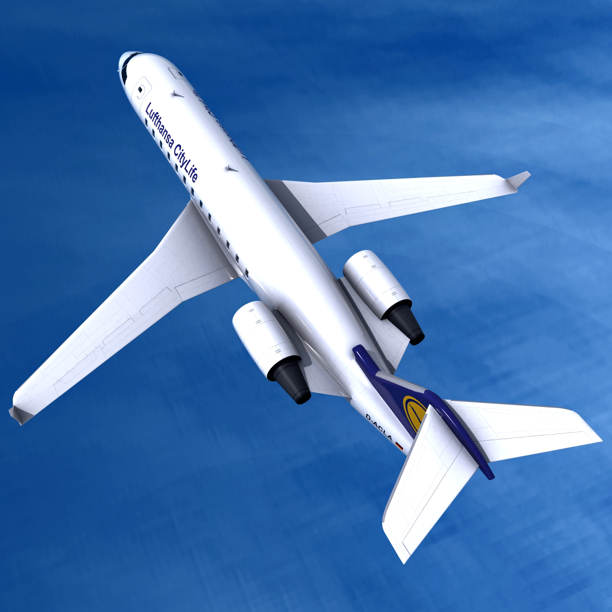 realistic bombardier crj 100 3d model