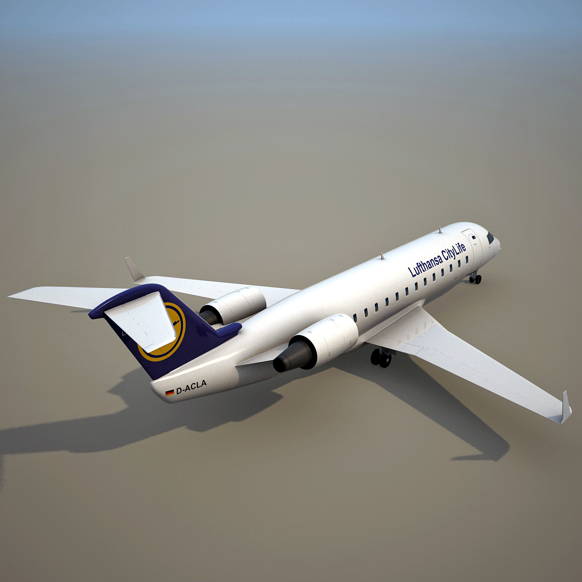 realistic bombardier crj 100 3d model