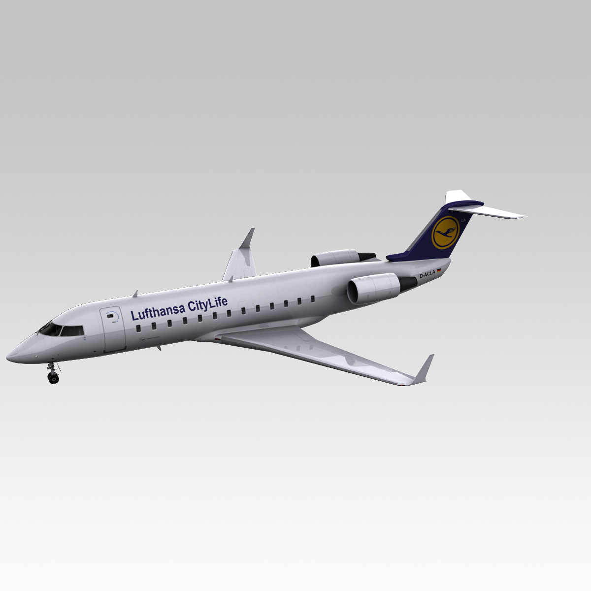 realistic bombardier crj 100 3d model