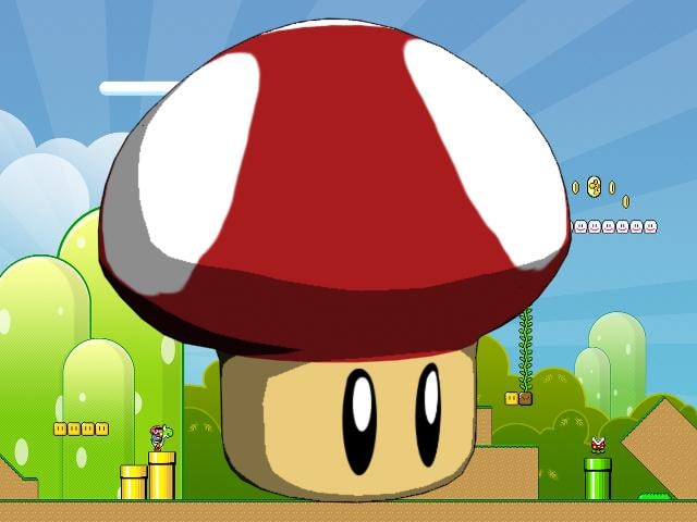 3d super mario mushroom model
