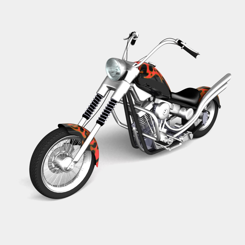 chopper motorcycle 3d model