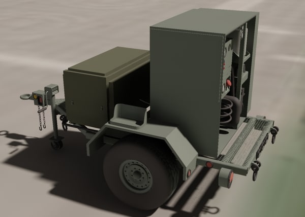 3d model 18 military trailer