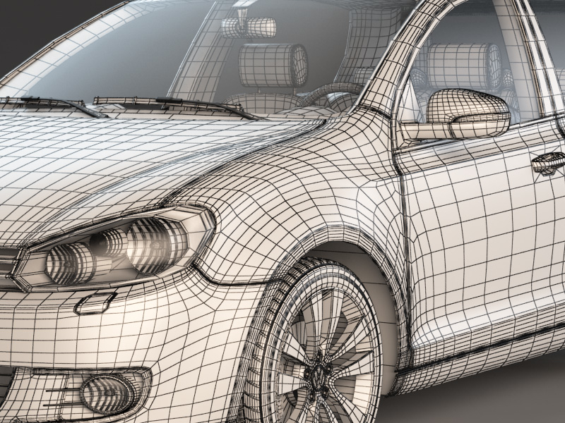 volkswagen golf car 3d 3ds