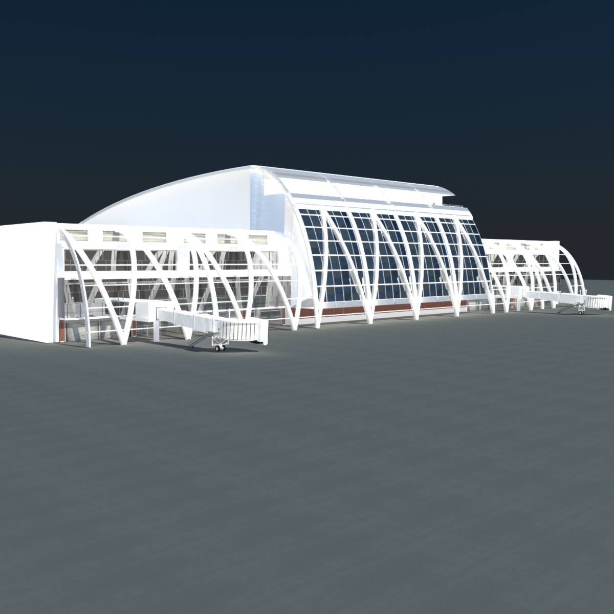 terminal building airport 3d model