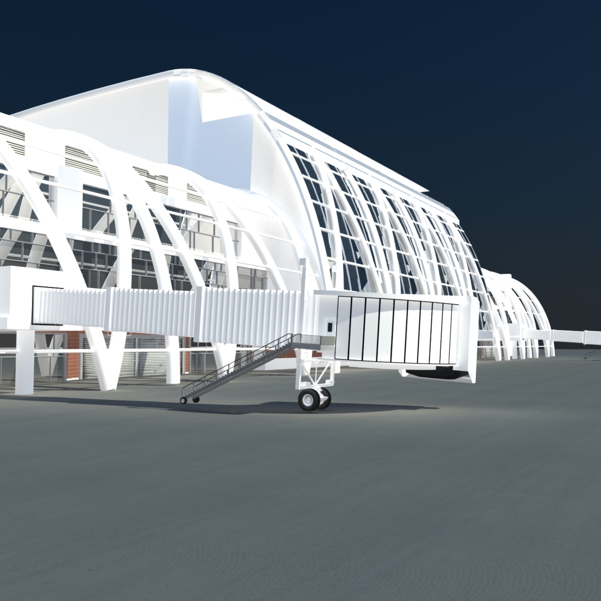 terminal building airport 3d model
