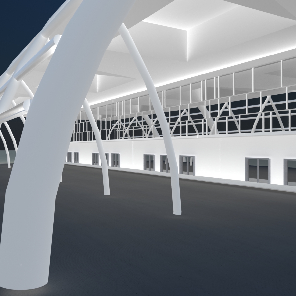 terminal building airport 3d model
