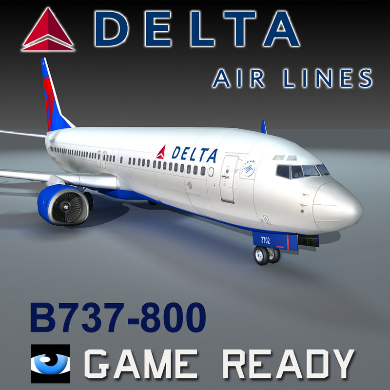 3d delta airlines b737-800 model