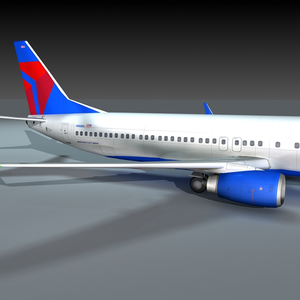 3d delta airlines b737-800 model