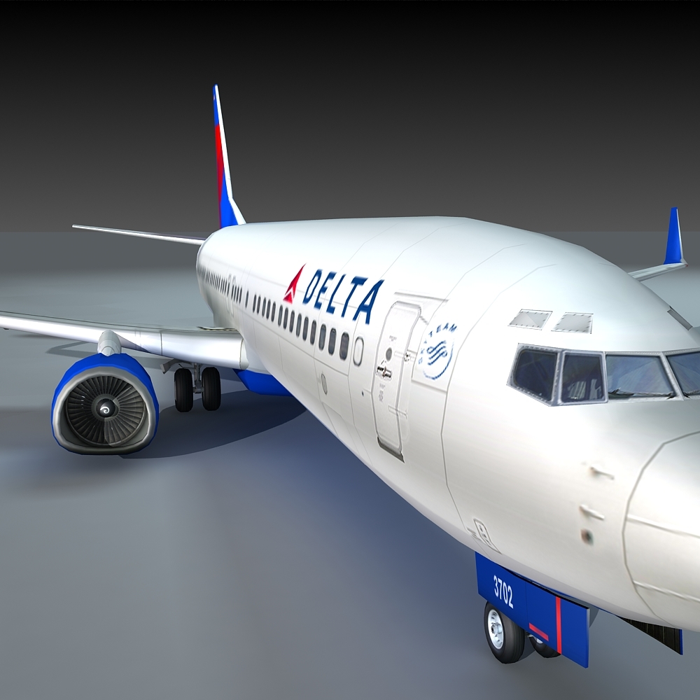 3d delta airlines b737-800 model