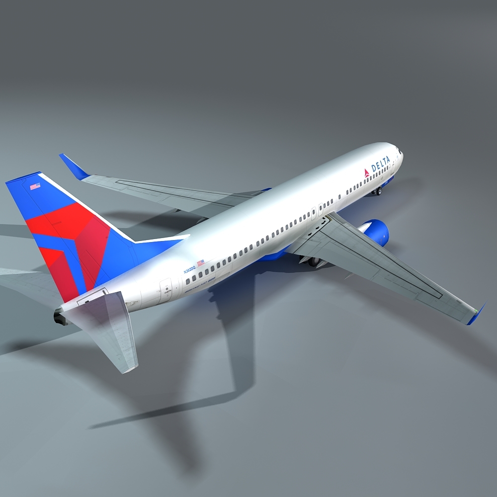 3d delta airlines b737-800 model