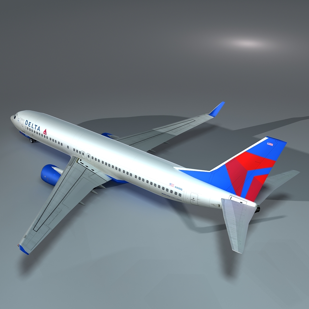 3d delta airlines b737-800 model
