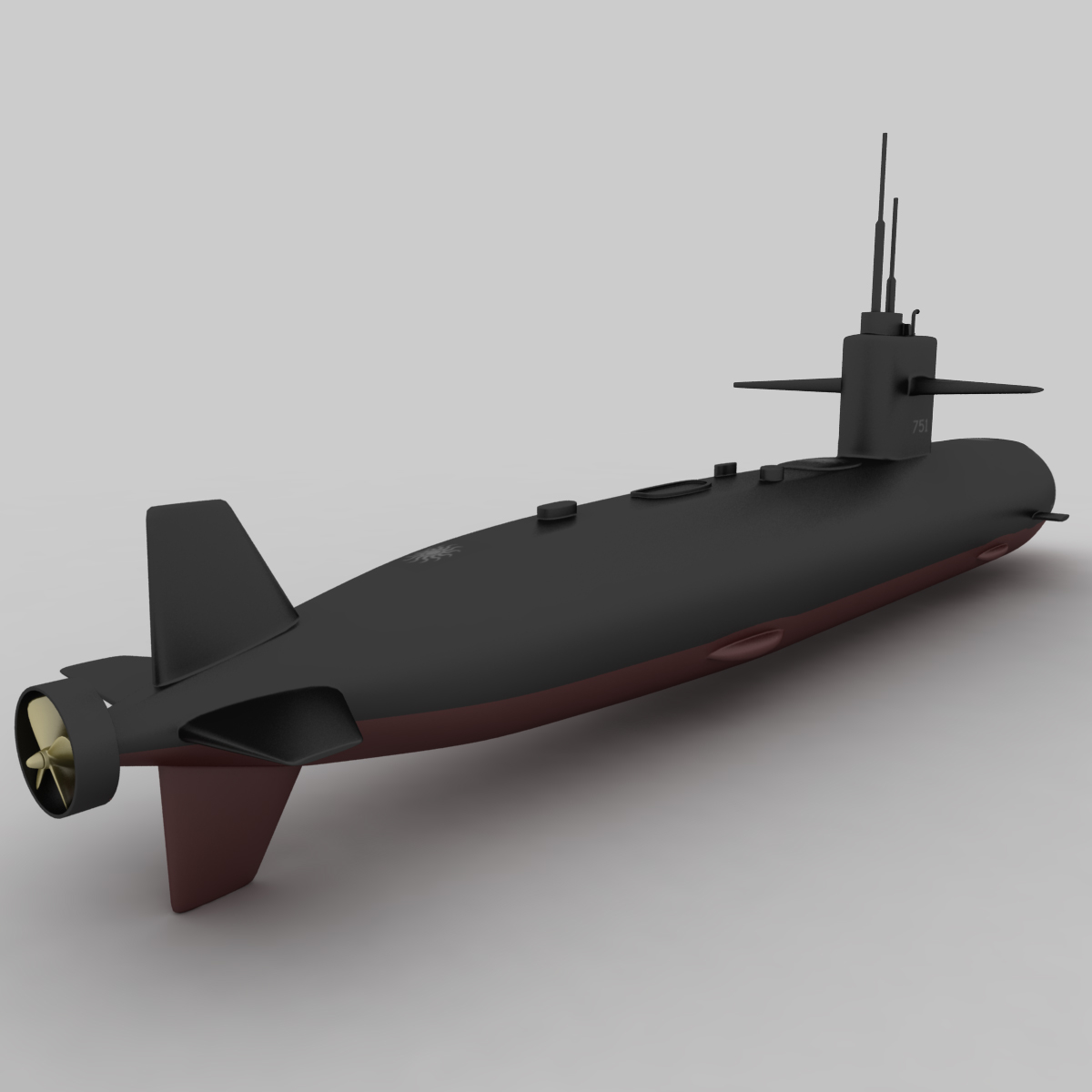 3d model los angeles class submarine