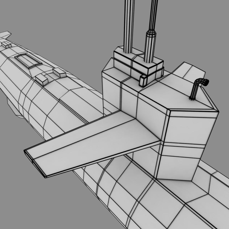 3d model los angeles class submarine