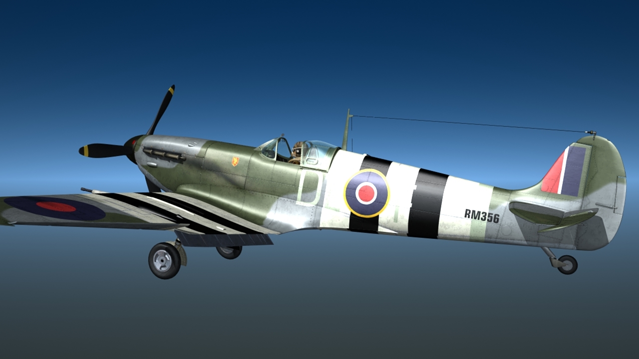 3d model super spitfire fighters