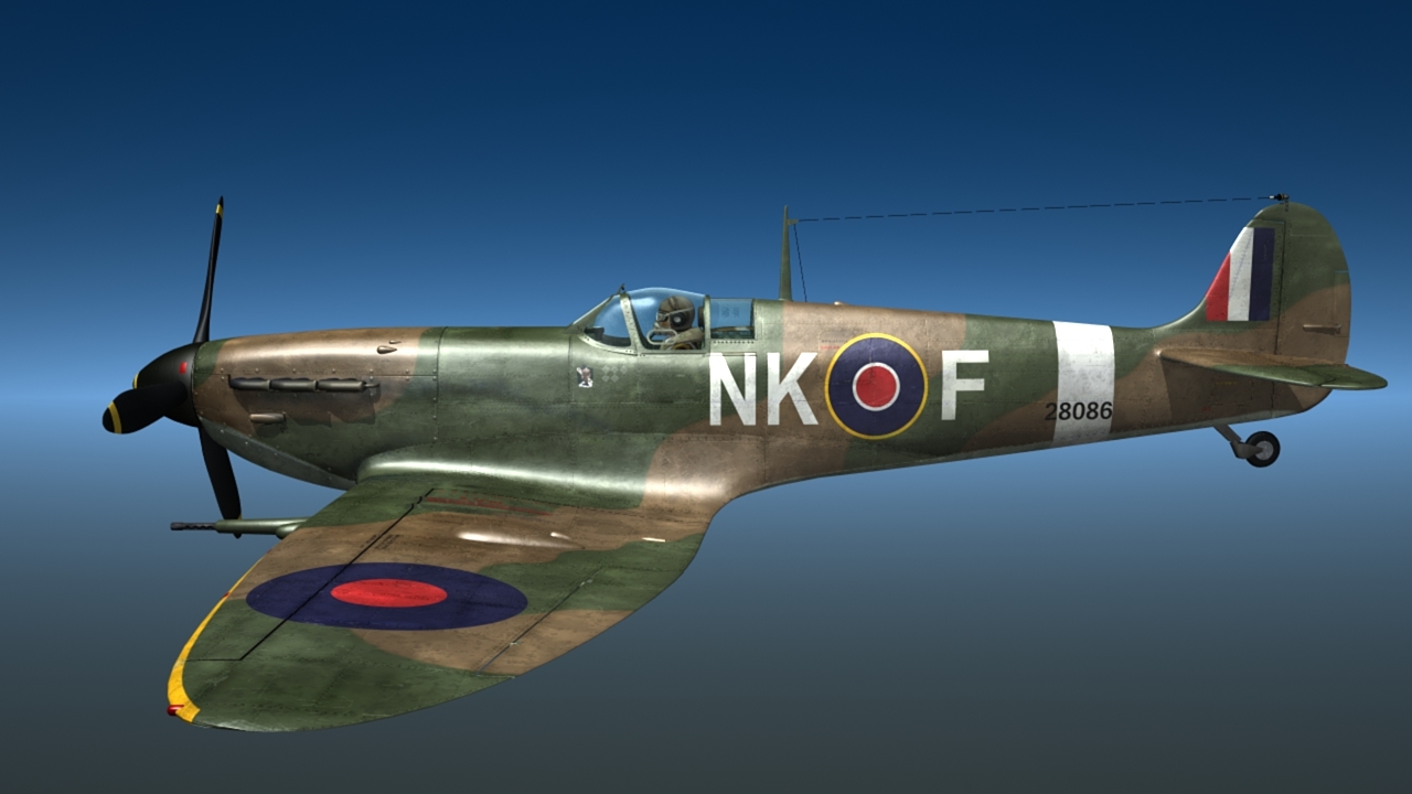 3d model super spitfire fighters
