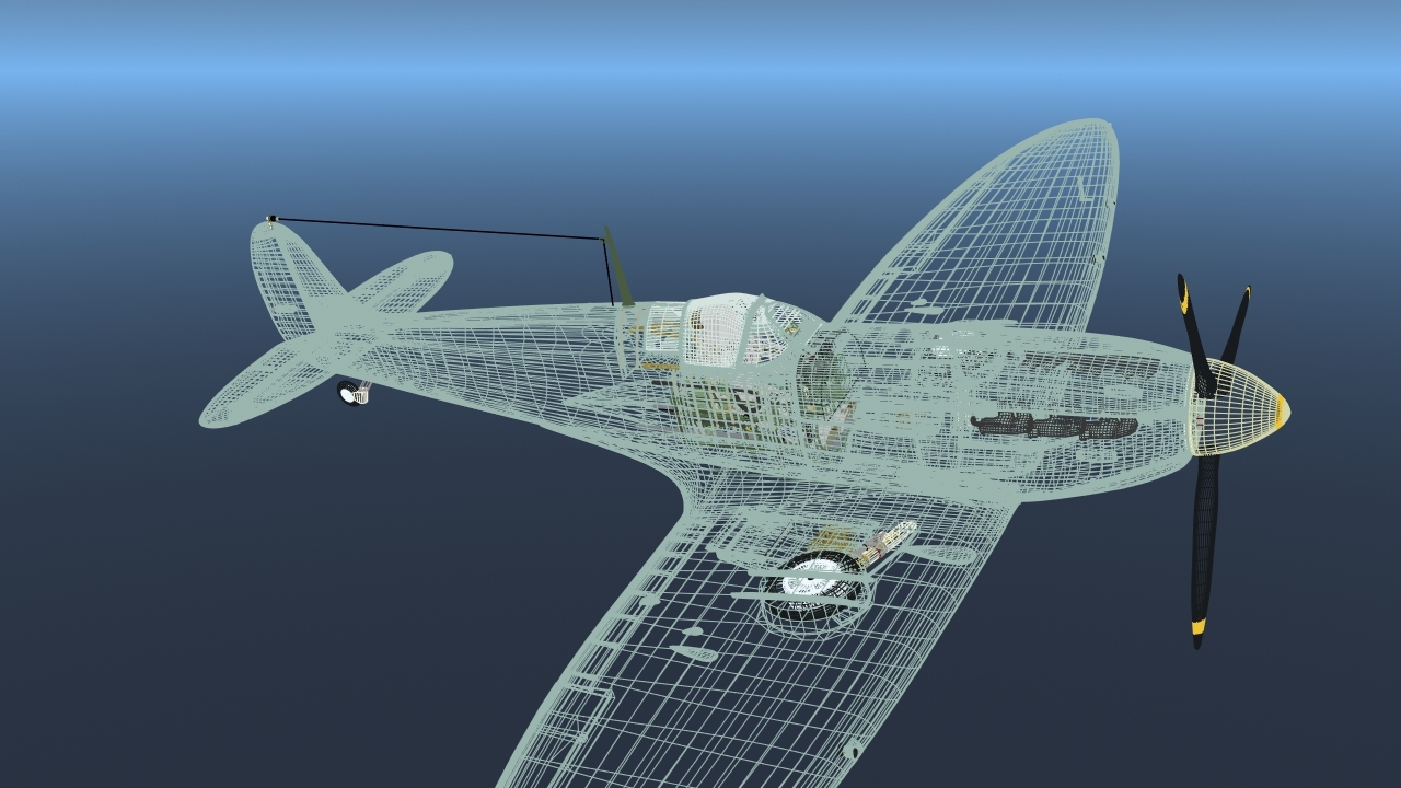 3d model super spitfire fighters