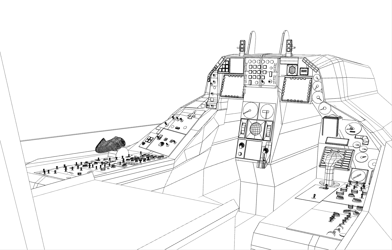 3d f16 cockpit model