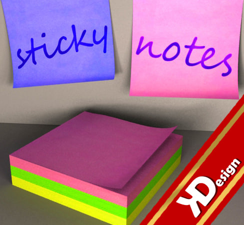 3d model sticky notes