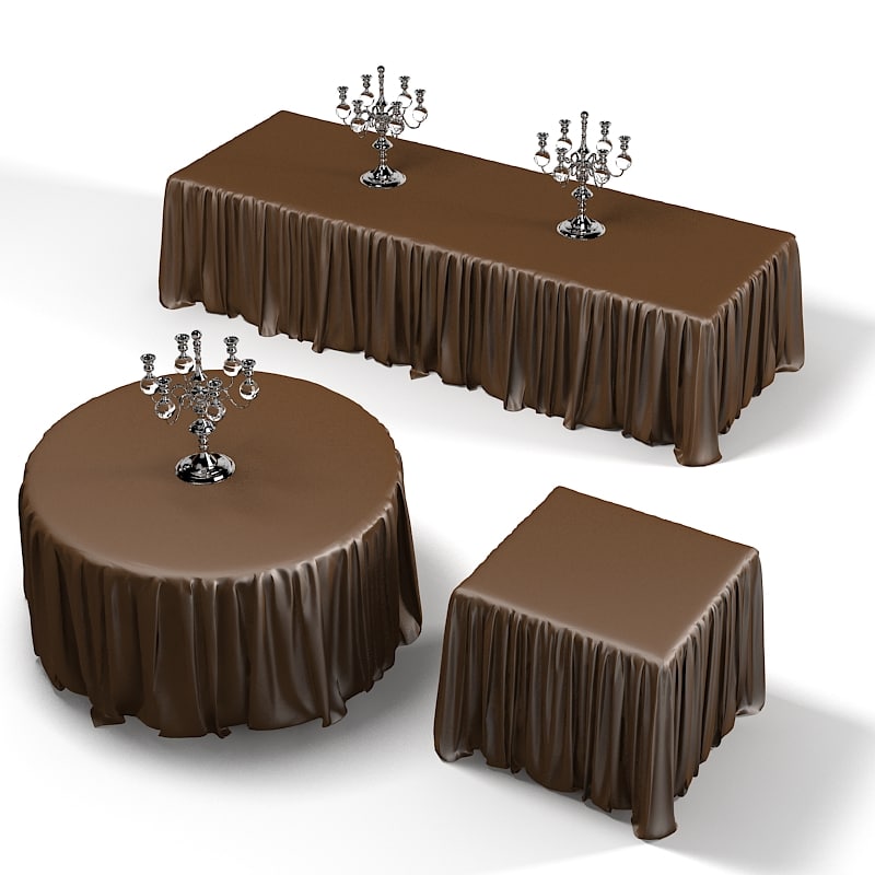 3d model dining table draped