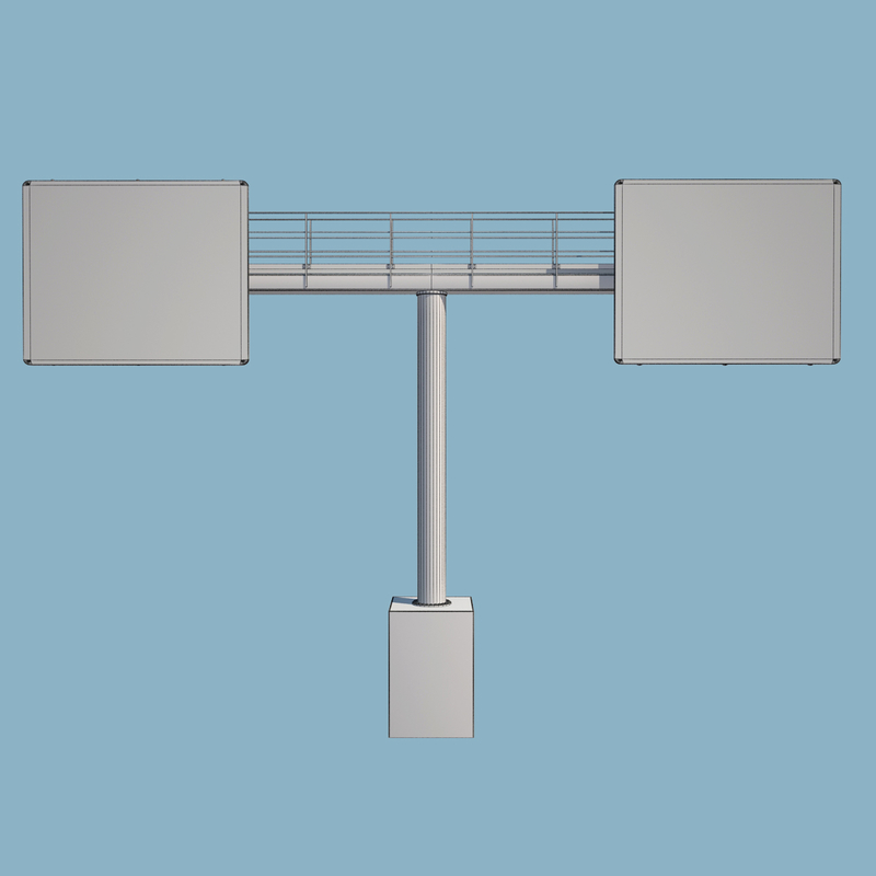 overhead gantry sign 3d ma