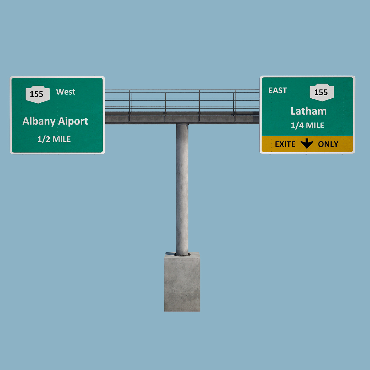 overhead gantry sign 3d ma