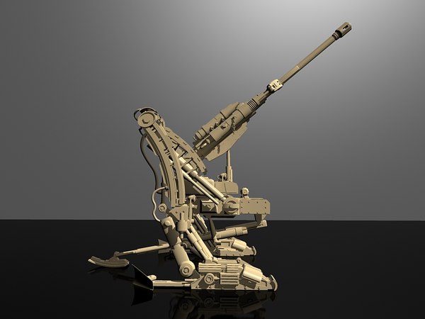 military robot artillery 3d model