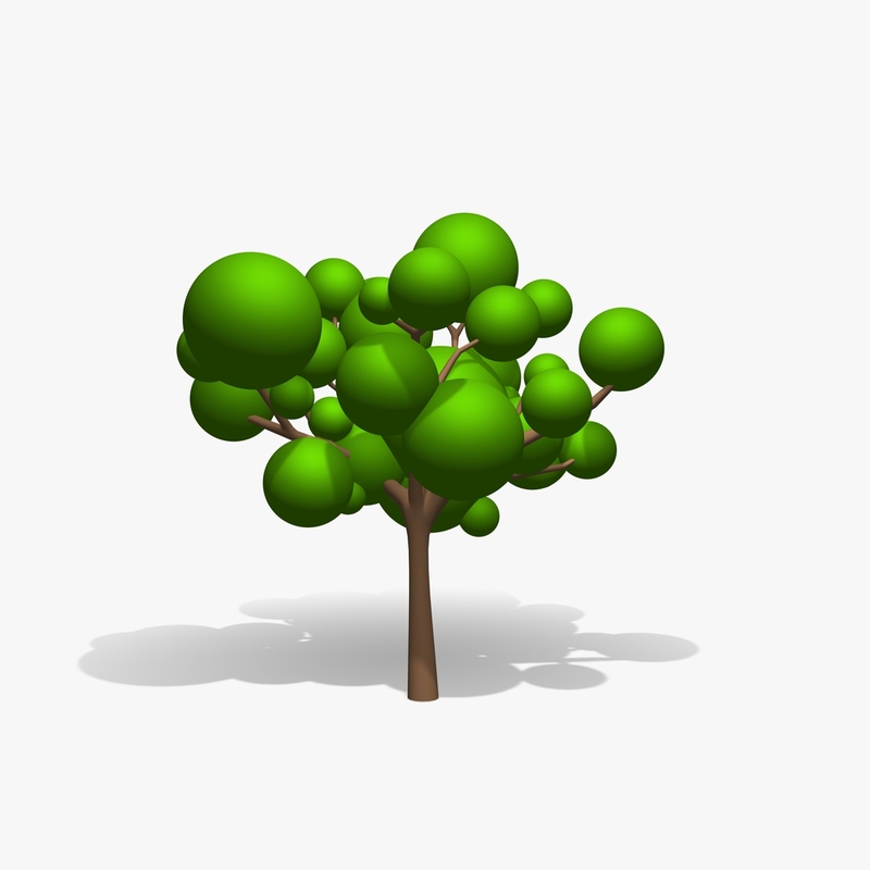 cartoon tree 3d model