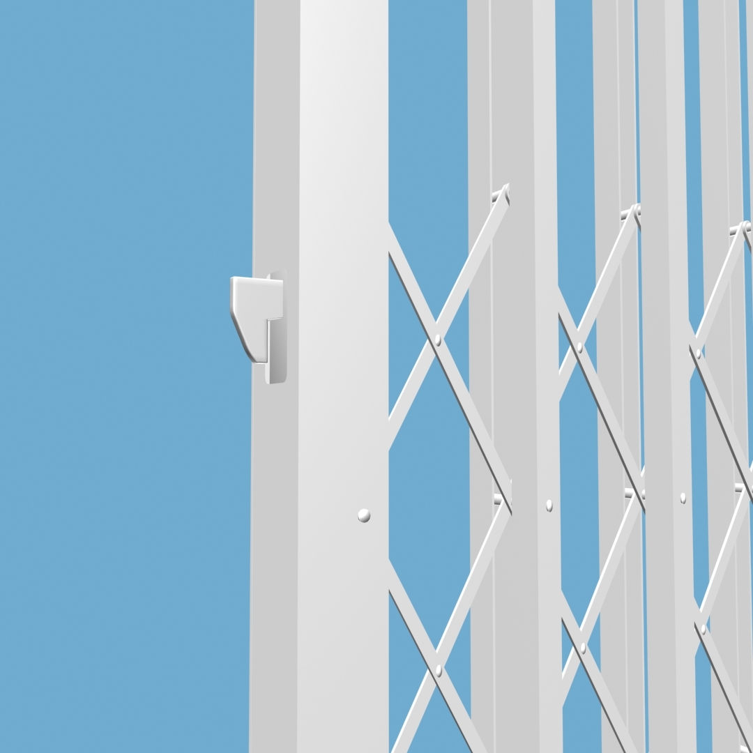 lattice retractable security gate 3d model