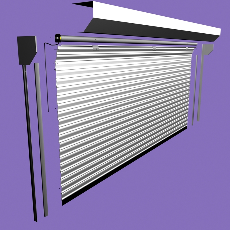 3d roller shutter door model