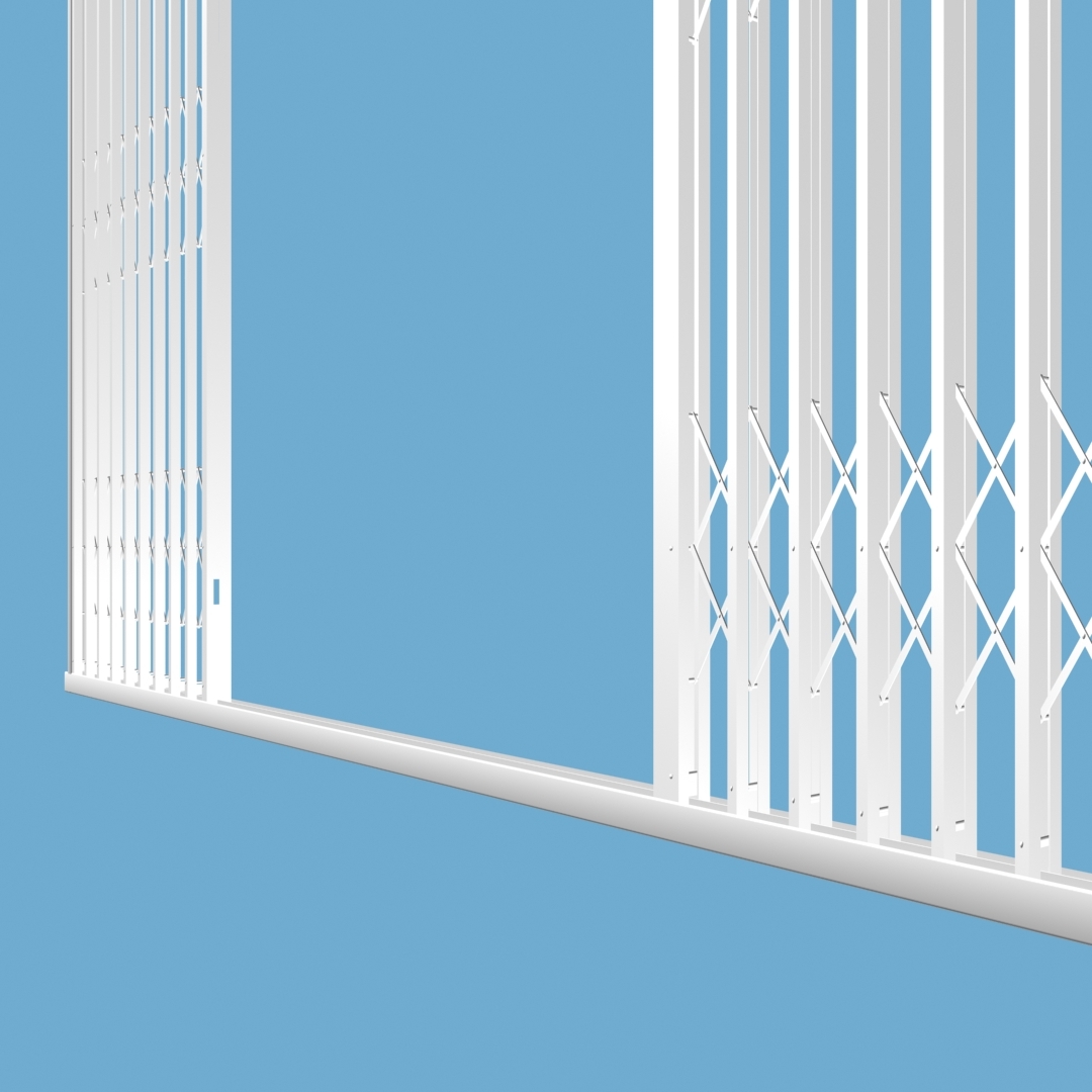 lattice retractable security gate 3d model