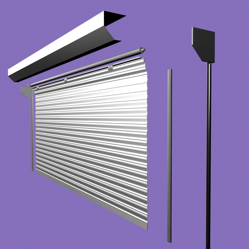 3d roller shutter door model