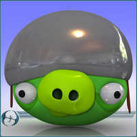 female angry birds pig obj