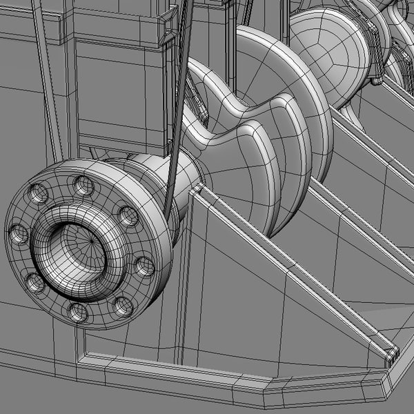 animation l4 16v engine 3d model