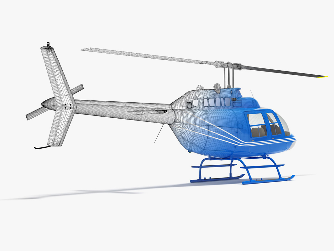3d model bell 206 jetranger helicopter