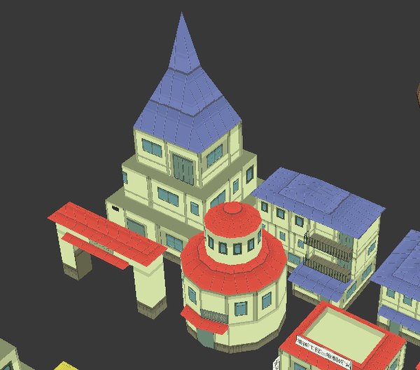 naruto building pack 3d model