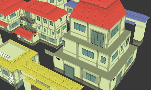 naruto building pack 3d model