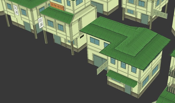 naruto building pack 3d model
