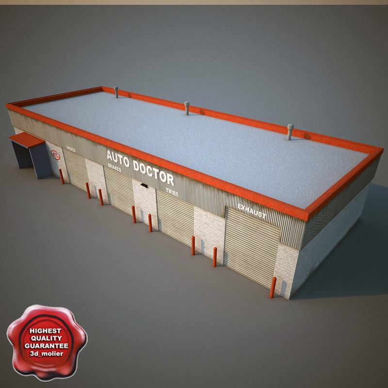 3d car service building model