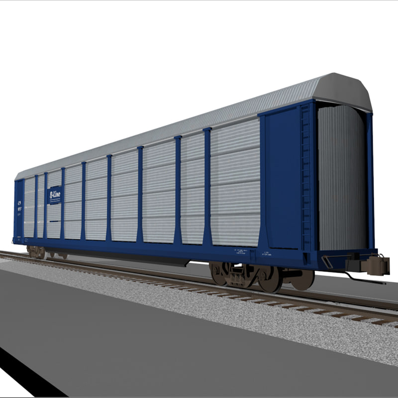 3d train car autorack model