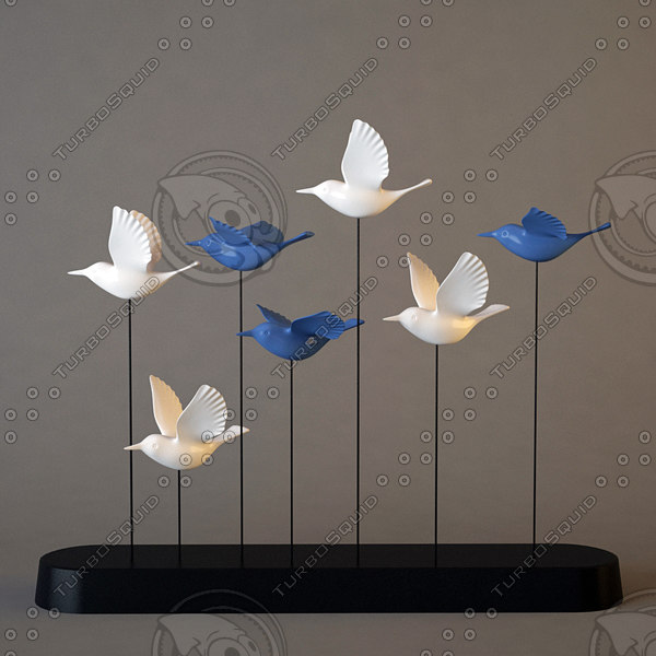 3d model decor birds